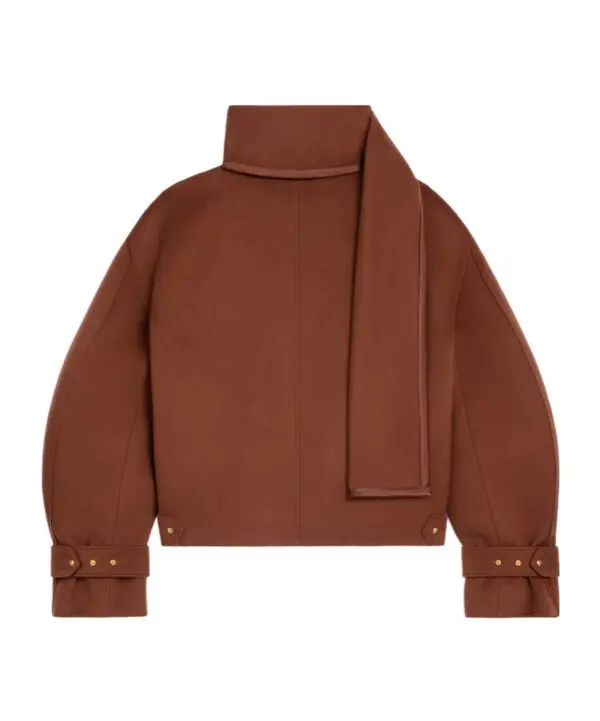Celine Wool Cloth Jacket With Detachable Scarf