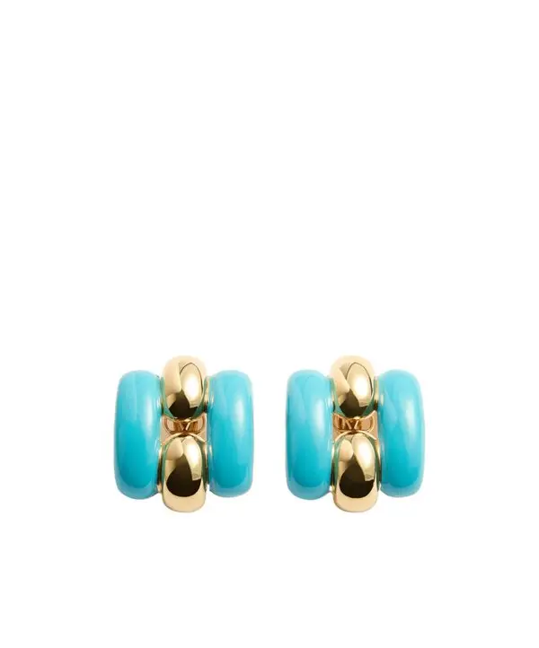 Valentino Garavani Metal And Enamel Earrings - Blue