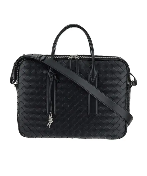 Bottega Veneta Intrecciato Zipped Travel Bag - Black
