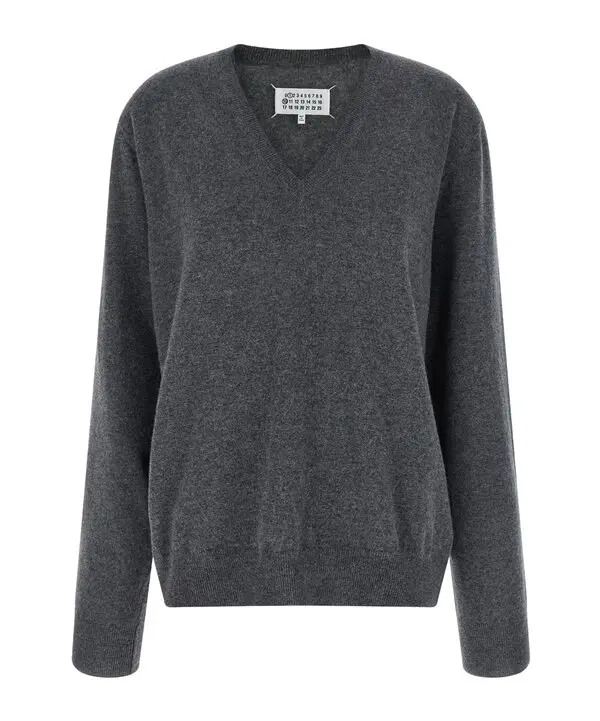 MAISON MARGIELA Four Stitches V-neck Sweater - Grey