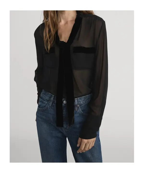 FRAME Pocket Tie-detail Blouse