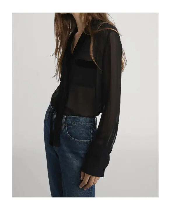 FRAME Pocket Tie-detail Blouse