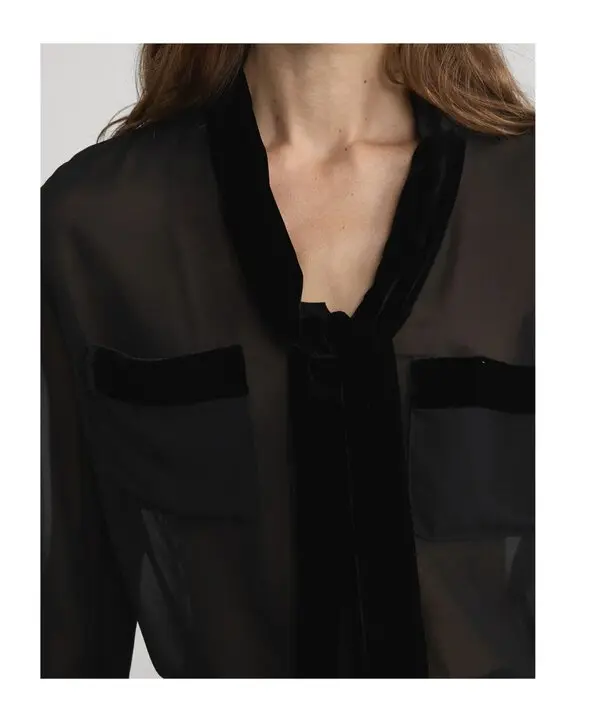FRAME Pocket Tie-detail Blouse