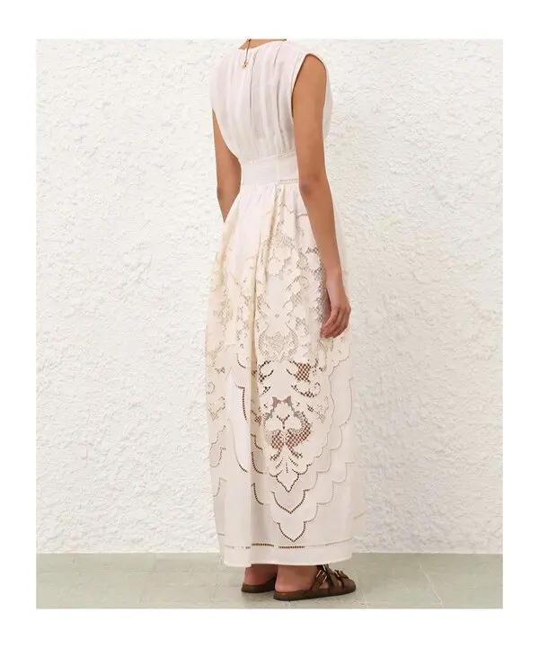 Zimmermann Daylight Waisted Maxi Dress - Cream