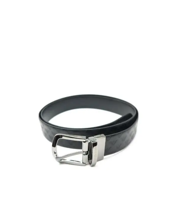 Emporio Armani Logo Decorated Leather Belt - Black