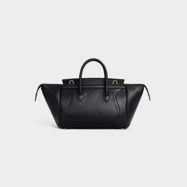 Celine Little Luggage In Supple Shiny Lambskin - Black
