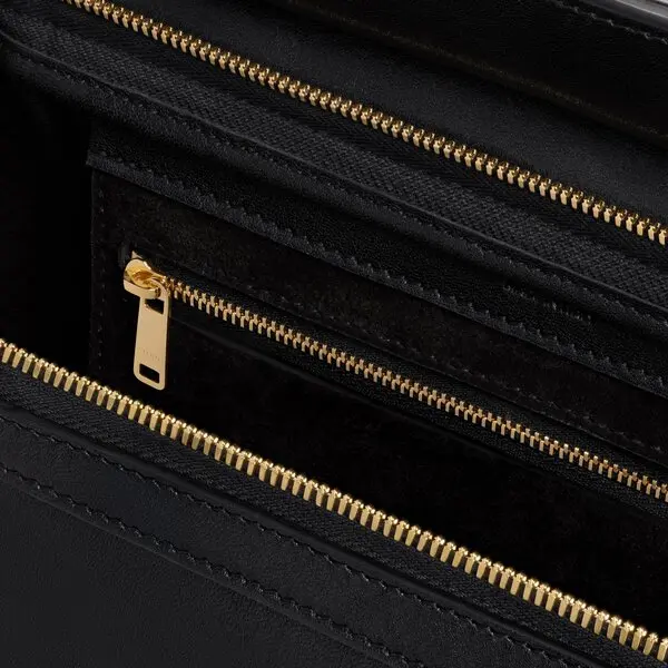 Celine Little Luggage In Supple Shiny Lambskin - Black