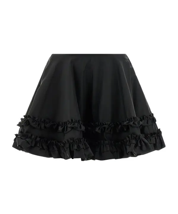 GANNI Duchesse Mini Frill Skirt - Black