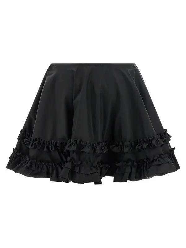 GANNI Duchesse Mini Frill Skirt - Black
