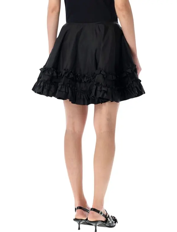 GANNI Duchesse Mini Frill Skirt - Black