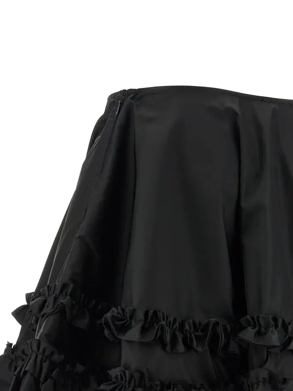 GANNI Duchesse Mini Frill Skirt - Black
