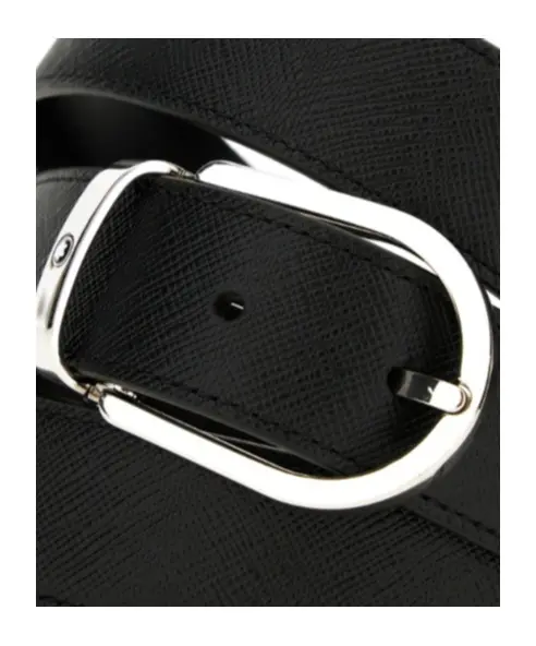 Montblanc Horseshoe Buckle Double-sided Leather Belt - Black