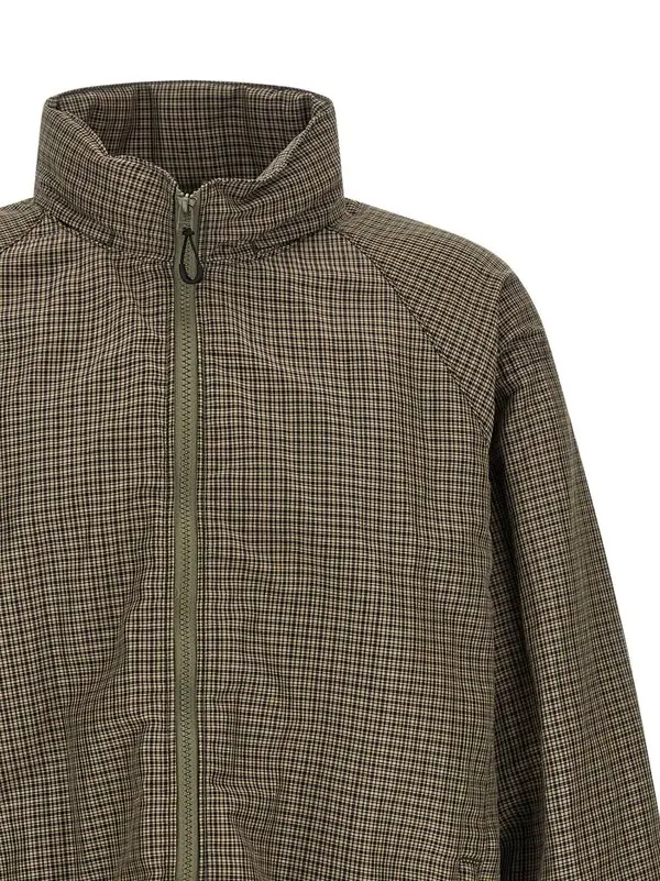 Comme Des Garçons Checked Stand-up Collar Jacket - Green