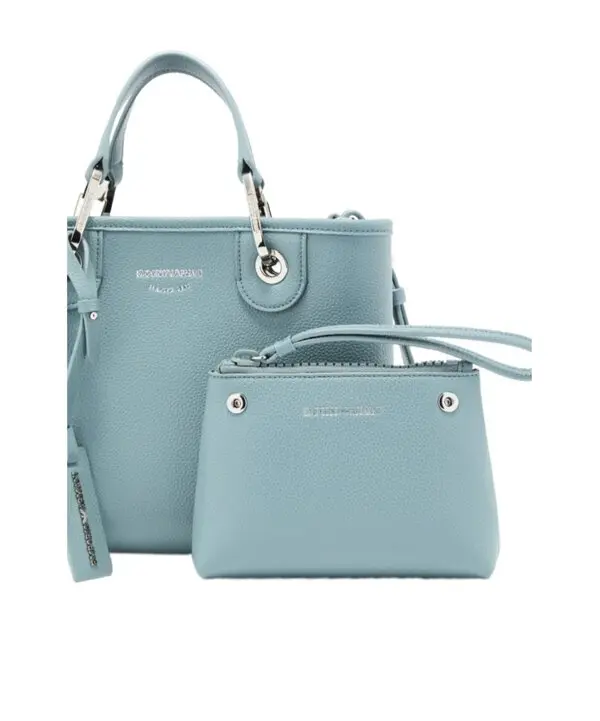 Emporio Armani Logo Detail Tote Bag - Blue-gray