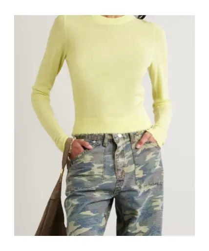 RE/DONE Crew Neck Sweater With Ribbed Details