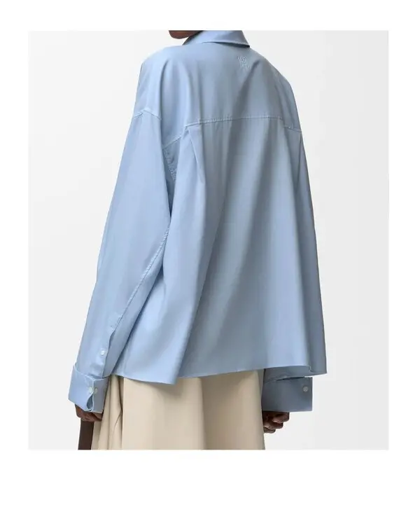 Loewe Oversized Wool Shirt With Embroidered Lettering