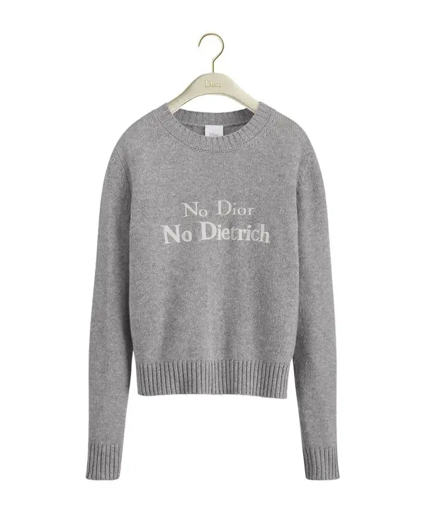 Dior Embroidered Crew Neck Sweater - Gray
