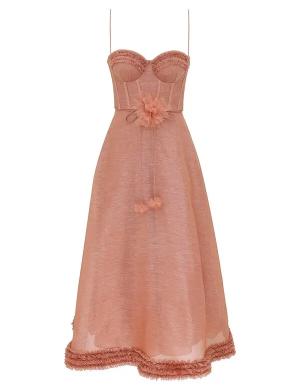 Zimmermann Ruched Bodice Midi Dress