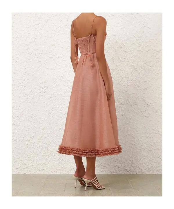 Zimmermann Ruched Bodice Midi Dress