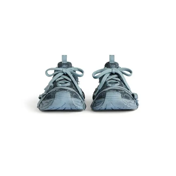 Balenciaga 3xl Distressed Cotton Sneakers - Blue