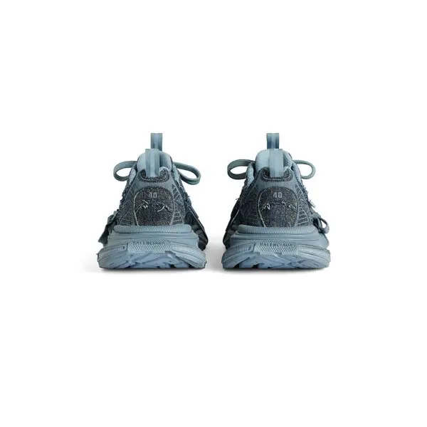 Balenciaga 3xl Distressed Cotton Sneakers - Blue