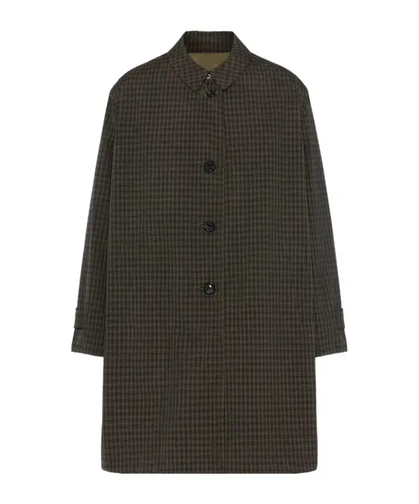MAISON MARGIELA Checked Single-breasted Coat - Olivebrowncheck