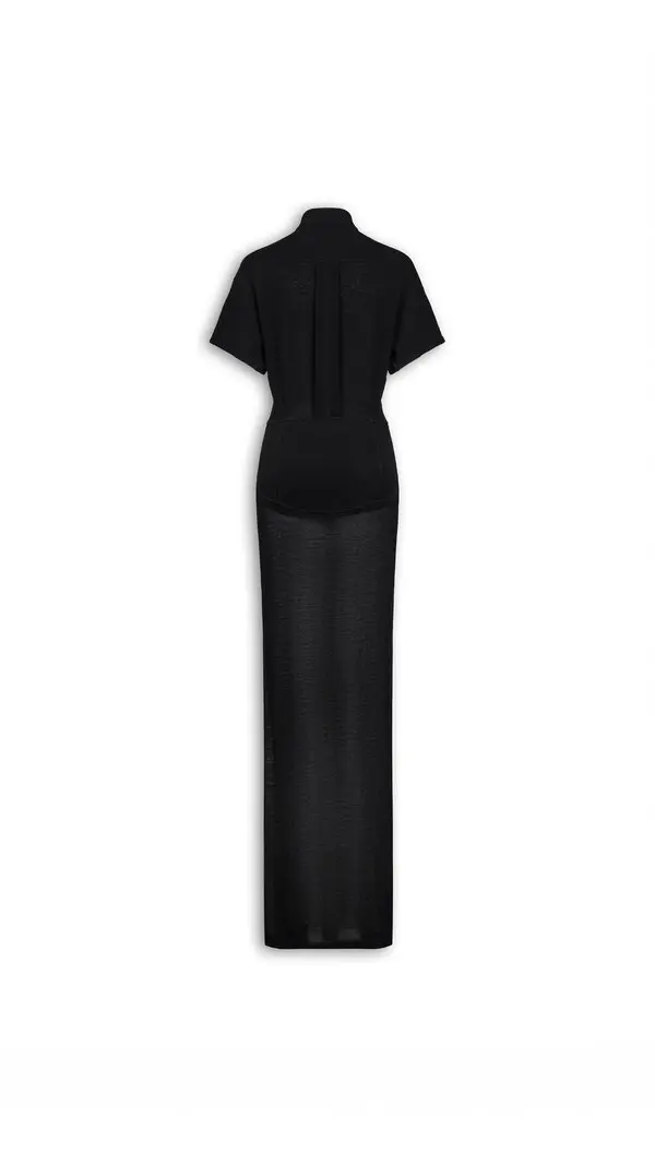 Alaïa Knit Polo Maxi Dress