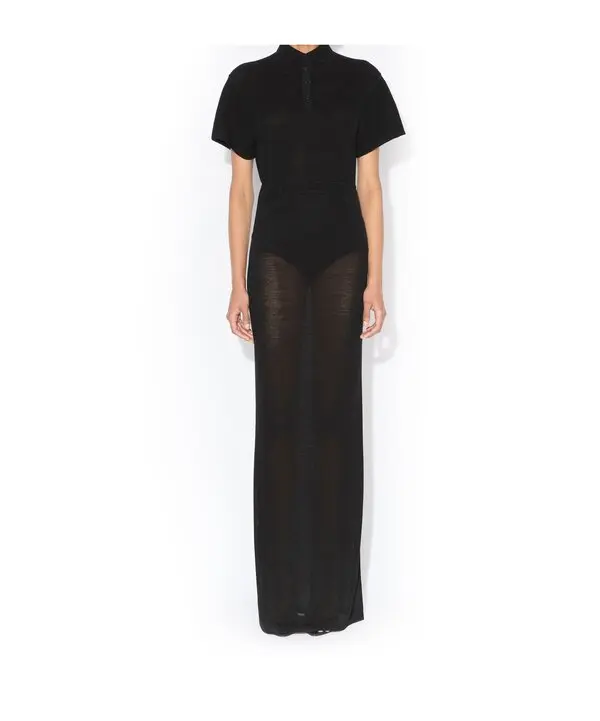 Alaïa Knit Polo Maxi Dress