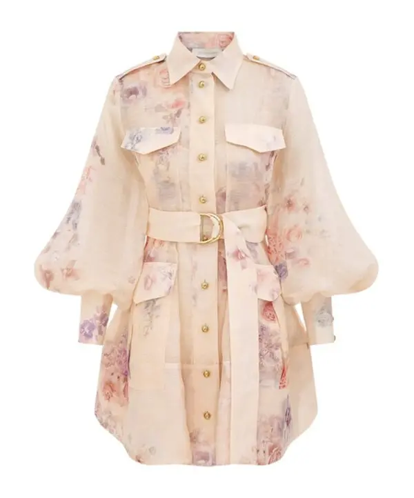 Zimmermann Hypnotic Utility Mini Dress - Nude
