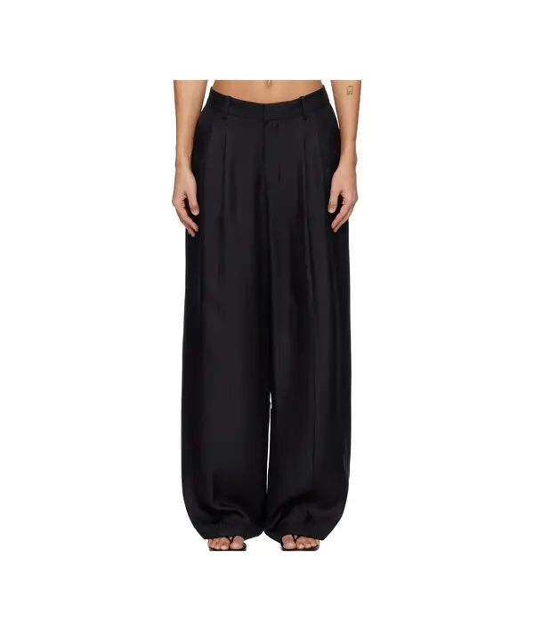LISA YANG Pleated Straight-leg Pants - Black