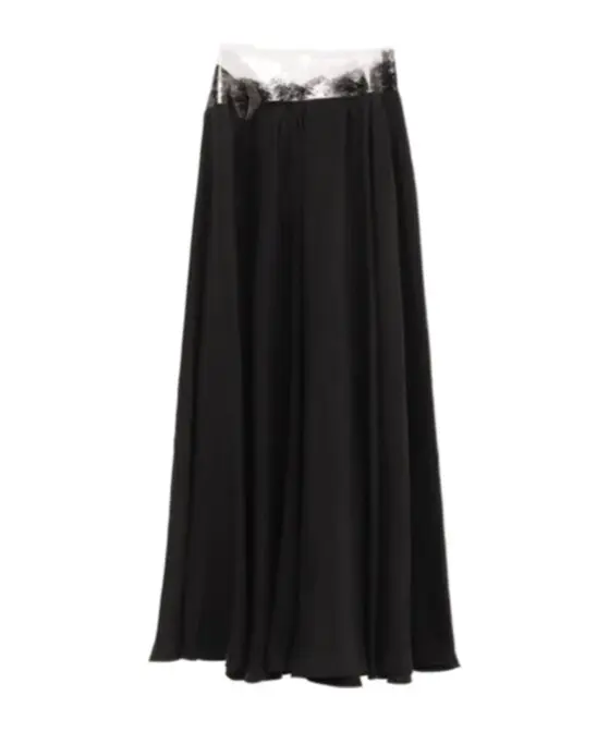 MAISON MARGIELA Pleated Skirt With Lace Trim - Black