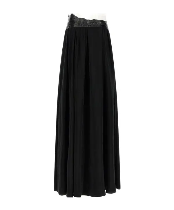 MAISON MARGIELA Pleated Skirt With Lace Trim