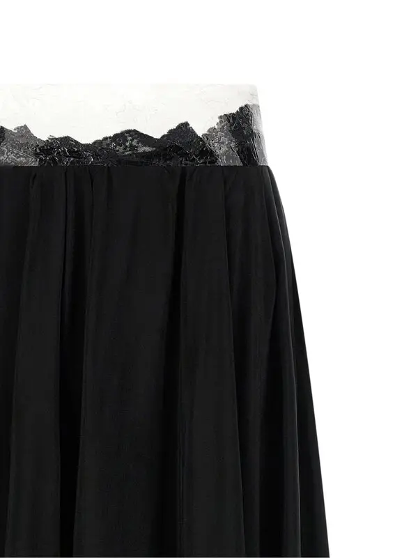 MAISON MARGIELA Pleated Skirt With Lace Trim