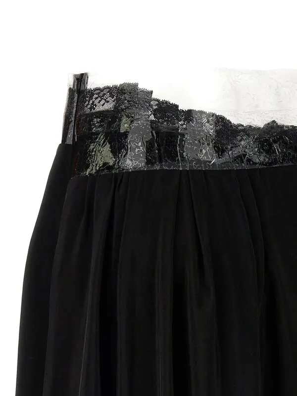 MAISON MARGIELA Pleated Skirt With Lace Trim