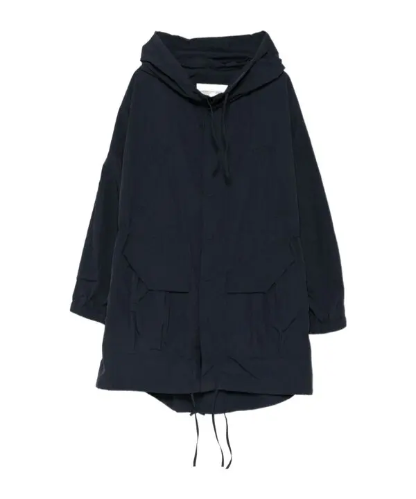 Dries Van Noten Long Sleeve Hooded Jacket With Drawstring And Pockets - Black