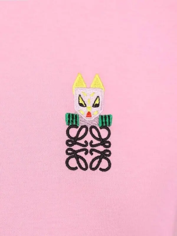 Loewe Regular Fit T-shirt With Futuristic Cat Embroidery
