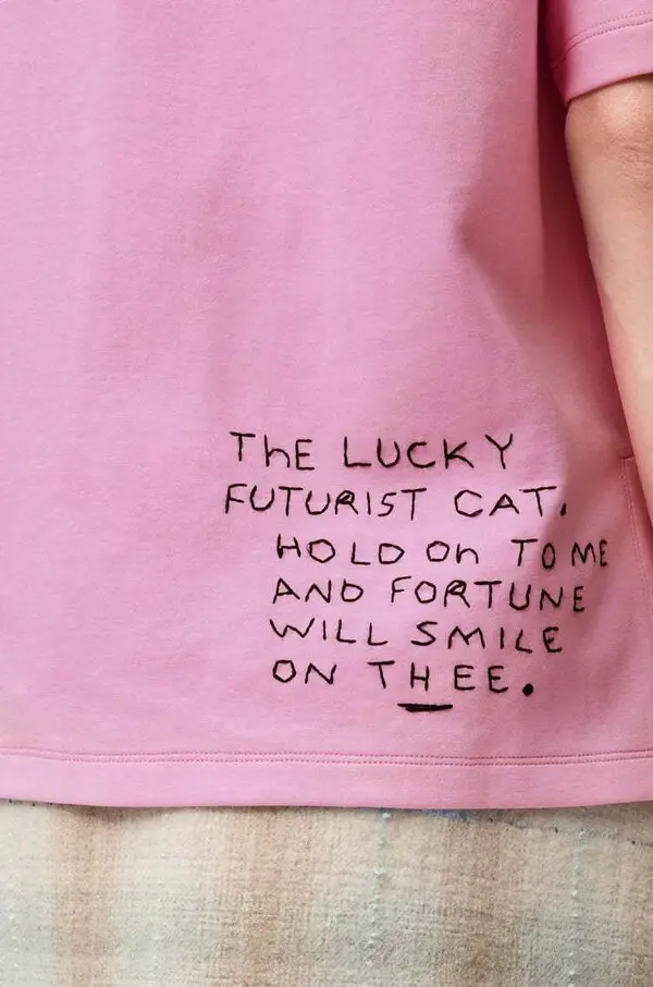 Loewe Regular Fit T-shirt With Futuristic Cat Embroidery