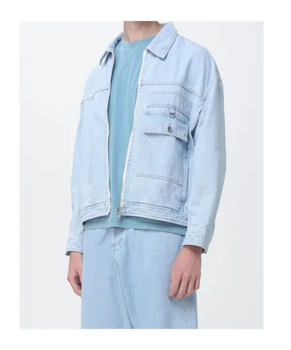 Maison Kitsuné Zip Up Denim Jacket
