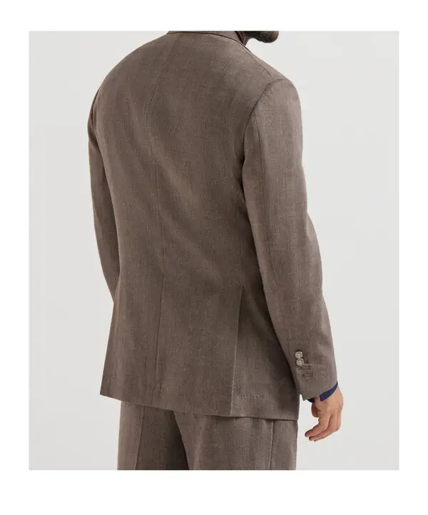 Brunello Cucinelli Peak-lapels Blazer - Hazelnut Color