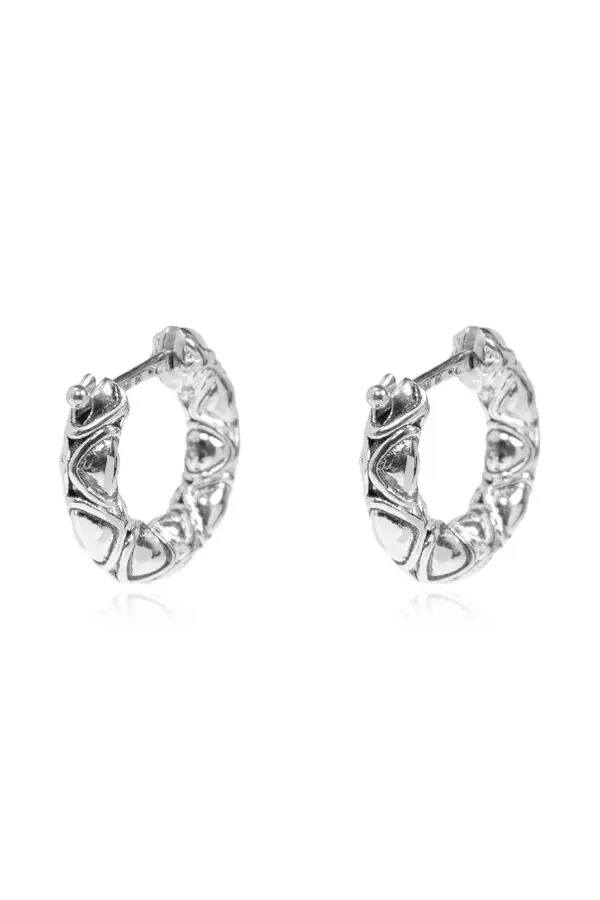 Bottega Veneta Hoop Earrings With Three-dimensional Pattern
