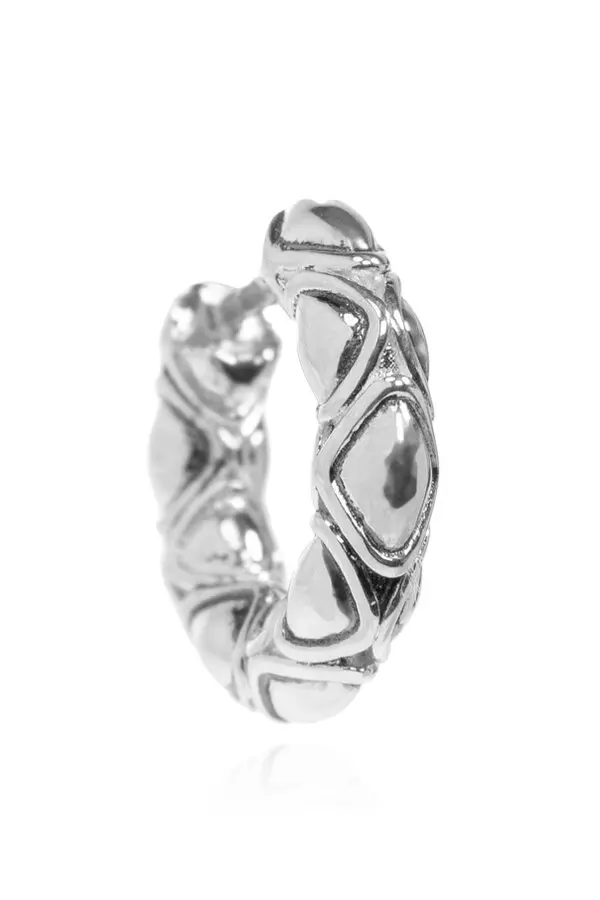 Bottega Veneta Hoop Earrings With Three-dimensional Pattern