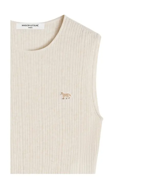 Maison Kitsuné Baby Fox Fine Rib Knitted Top