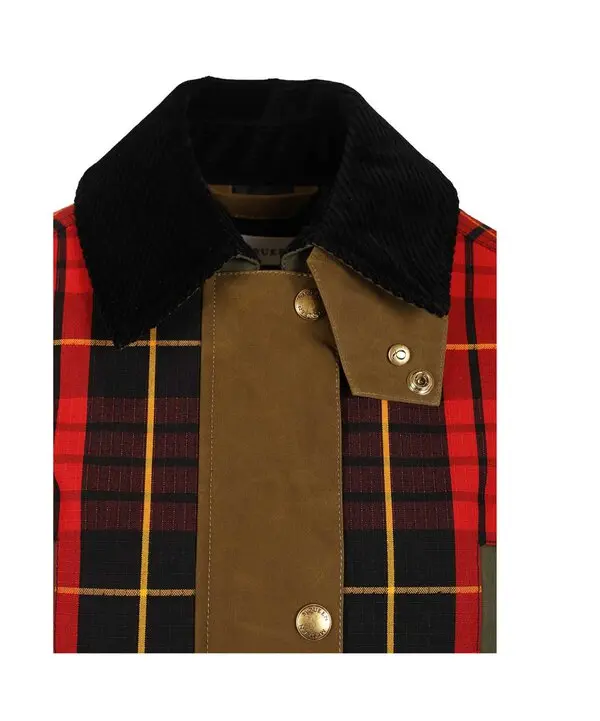 Alexander McQueen Tartan Ripstop Jacket With Corduroy Collar