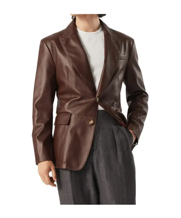Brunello Cucinelli Leather Blazer