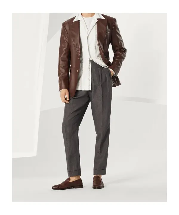 Brunello Cucinelli Leather Blazer