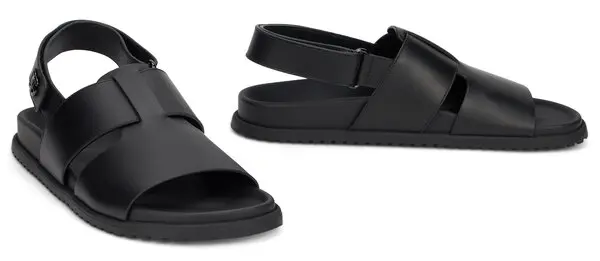 Dolce & Gabbana Leather Logo Sandals