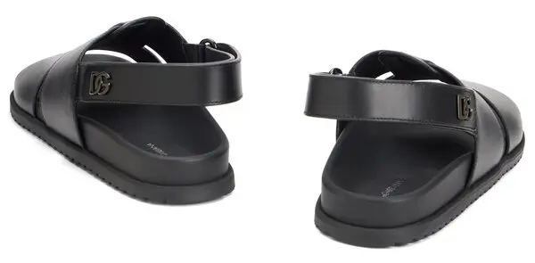 Dolce & Gabbana Leather Logo Sandals