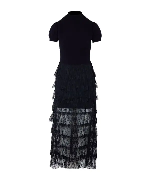 TWINSET Maxi Dress With Lace Detailing - Black