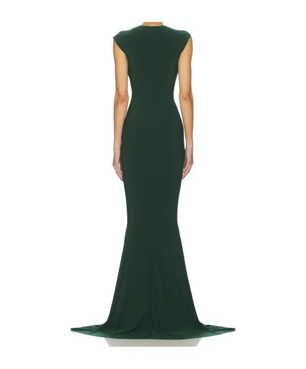 Norma Kamali Ruched Sleeveless Maxi Dress