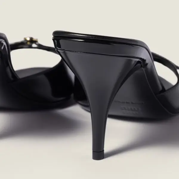 Miu Miu Logo-detailed Slip-on Mules - Black
